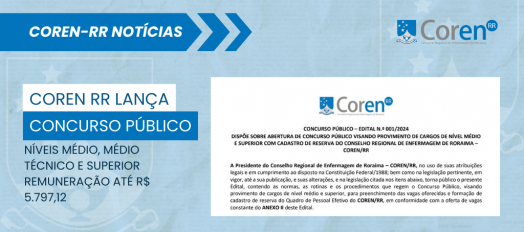 Oportunidade Única: Concurso Público do COREN-RR Está com Inscrições ...